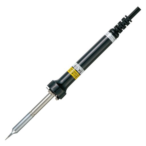 全長:202mm 最高温度:400°C 消費電力:26W 定格電圧:100V 重量:128g 付属コテ先:ST-10