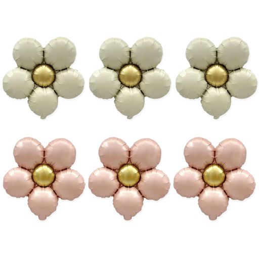 【6個セットで華やかデコレーション】直径40x40cmの大型バルーンフラワー6個セット(ピンク3個、クリーム3個)。パーティー会場を一気に華やかに彩るボリュームたっぷりのセット内容です。 【優しいパステルカラーで可愛い雰囲気】上品なピンクと...