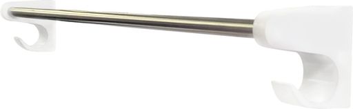 商品サイズ:幅38.3x奥行5.0x高さ5.0cm 商品重量:0.08kg 材質:パイプ/ステンレス(SUS304)、フック/ABS粘着、粘着シール/ゴム系粘着剤 生産国:日本 耐荷重:1kg、フック:(1個)500g 組み立てる必要がある