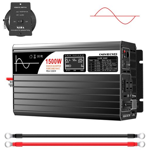 【DC36VからAC100Vへ高効率変換】 高精度な36v インバーターとして、36Vの直流電力を家庭用の安定したAC100V交流電力に変換します。定格出力1500w インバーターであり、瞬間最大出力は3000Wに達するため、起動電力の大き...