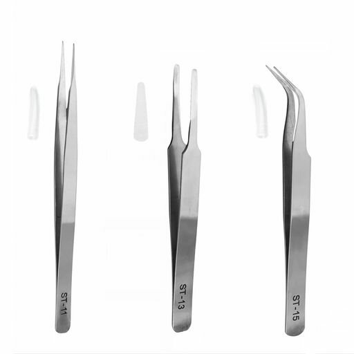 【パッケージ内容】3個セット、ST-11、ST-13、ST-15。 【サイズ】ST-11(141*8mm)、ST-13(121*9.7mm)、ST-15(121*9.2mm)。 【高品質な素材】精密ピンセットはステンレス鋼を使用しており、耐...