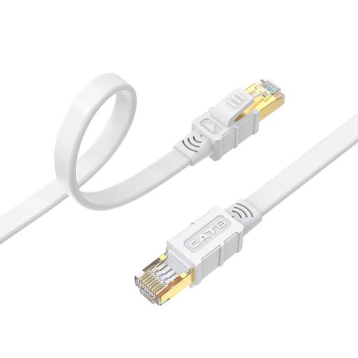 [CAT7より4倍の高速通信ネットワーク速度]:CAT8 LANケーブルはCAT6よりもっと高い帯域幅を持って、CAT6の8倍、CAT7ケーブルよりも4倍、2000MHz伝送帯域幅に達します。高い帯域幅を持って、伝送速度は2000Mbps(...