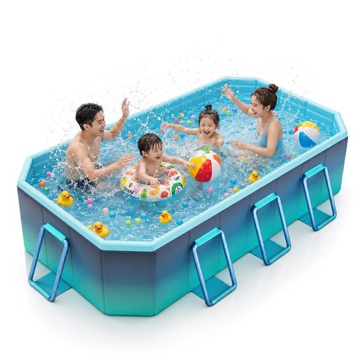 【空気入れ不要すばやく広げてすぐ遊べる】空気入れ不要の非膨張式プールだから、面倒なポンプ作業なしでサッと設置。折りたたみ式で広げやすく、暑い日でもすぐに水遊びを始められます。家庭用プール、大型プール、折りたたみプールをお探しの方におすすめで...