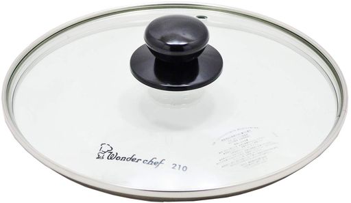 商品サイズ(約):直径21cm 圧力鍋4.5L・5L・6L専用ガラス蓋(21cm) 材質:強化ガラス レギュラートロー圧力鍋に対応。 圧力鍋が普通のお鍋としても活用出来、煮込みの調理にも中の状態が見えて便利。