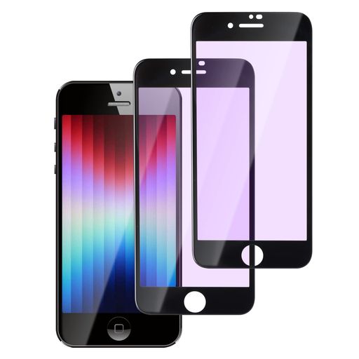 【2枚セット】対応機種:iPhoneSE3(4.7インチ用)ブルーライトガラスフィルム。 【ブルーライトカット】ブルーライトカットタイプはその特性としてクリアタイプと比較して屋外では紫色の反射、画面のカラーは黄味がかった色となります。先進ブ...