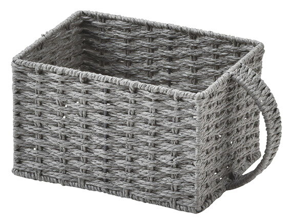 【即納可】カゴ　バスケット　収納　パントリー　整理整頓　片付け　ハンドル　棚 size：w20(24) d15 h12.5cm 素材：ペーパー 原産国：中国 ○本商品は全て手作業で仕上げております。 ○商品によって色合いが若干違う事がありま...