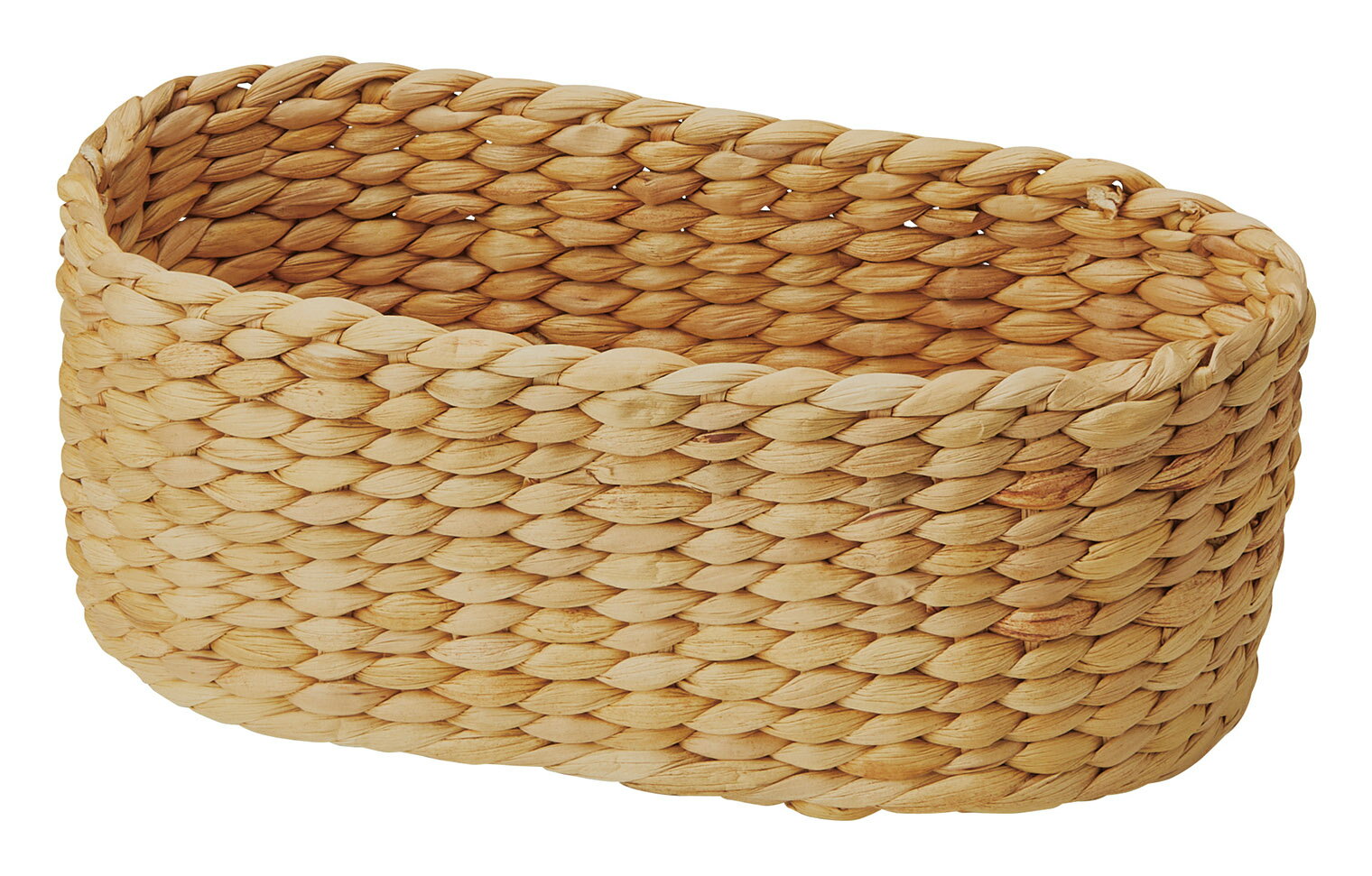 かごで自分好みに魅せる。好きで集めたアイテムが好きな空間になじむよう。かごに入れて置くだけでインテリアの一部に、せまい場所にもすっきりと収まるナチュラルテイストなバスケット。 size：w30 d15 h12cm 素材：ウォーターヒヤシンス...