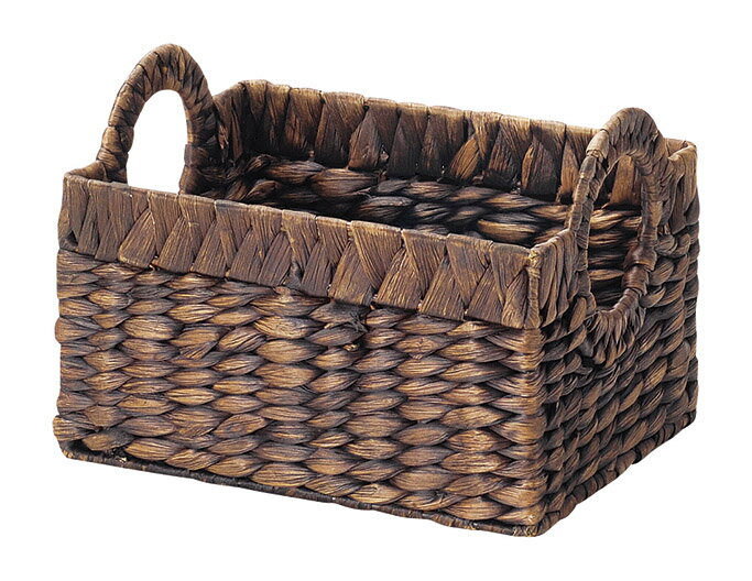 かごに入れて置くだけで、お部屋のインテリアの一部になるおナチュラルテイストのバスケットです。 size： w24.5 d19.5 h14(18)cm 素材：ウォーターヒヤシンス 原産国：ベトナム ◯本商品は天然素材・全て手作業で仕上げており...