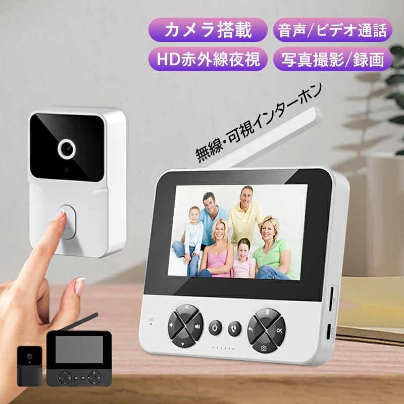 【商品詳細】 カラー：ホワイト タイプ：送信機*1受信機*1(バッテリー付き） サイズ: （送信機：80*49*22mm/受信機：132x111x16mm） 接続方式：2.4Gwifi ブルートゥース 充電方法：USB充電式（*usb充電器...