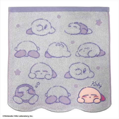 うとうとのカービィのウォッシュタオルですサイズ：約34×36cm素材本体：綿100%刺繍糸：ポリエステル100%アップリケ部分：ポリエステル100%原産国：中国