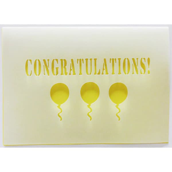 おめでとうのメッセージを添えて 二つ折りメッセージカードにアップグレード 無料カードはちょっと・・・メッセージカードにもこだわりたい方にどうぞ♪ ぶら下がるのが前提ですので薄手です。 サイズ:フラット:210mm×148mm　折り時:105...