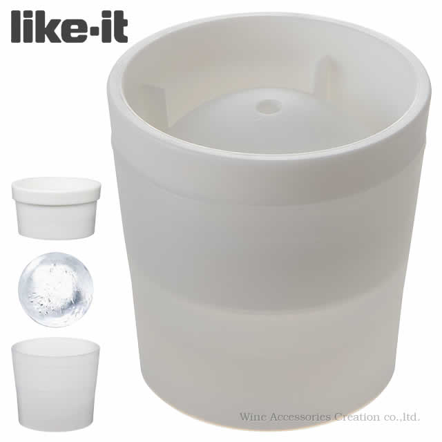 ■アイスボールメーカー（Ice Ball Maker） ウイスキーグラスに最適な直径6センチの丸氷が作れる製氷器です。 半透明の白いカップ（内側は半球）と、柔らかいフタ（内側半球）を合わせて、丸い球体の氷を作ることができます。 水を入れたら...