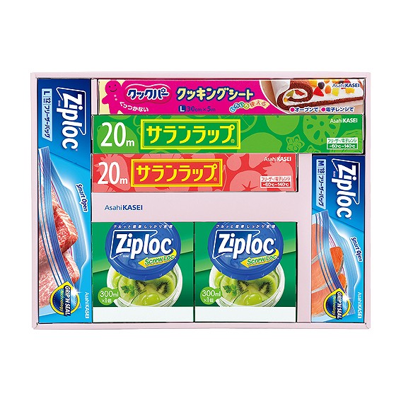 内容/サランラップ［日本製］:30cm×20m×1・サランラップ［日本製］:22cm×20m×1・ジップロックフリーザーバッグシンプルモデル［タイ製］:M18枚入×1・L12枚入×1・ジップロックスクリューロック［韓国製］:300ml×2・...