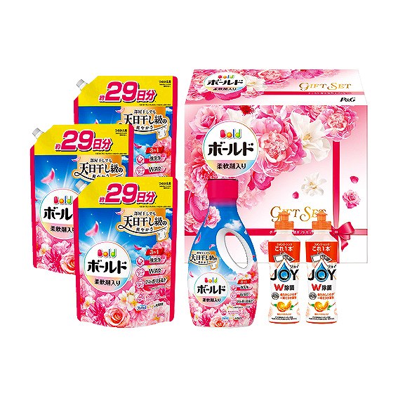 内容/ボールドジェル:680g×1・ボールドジェル詰め替え用超特大サイズ:690g×3・除菌ジョイコンパクトオレンジ:170ml×2
