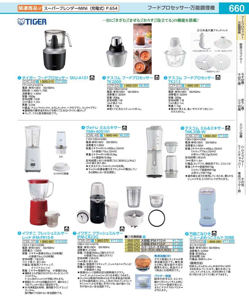 ●幅×奥行き×高さ(mm):106×131×273●電源:単相100V50/60Hz●消費電力:210W●容量:大容器260c.c.小容器75c.c.●定格時間:2分以内●コード長さ:約1.6m●付属品:容器用フタキャップ、ジュース&スープ...