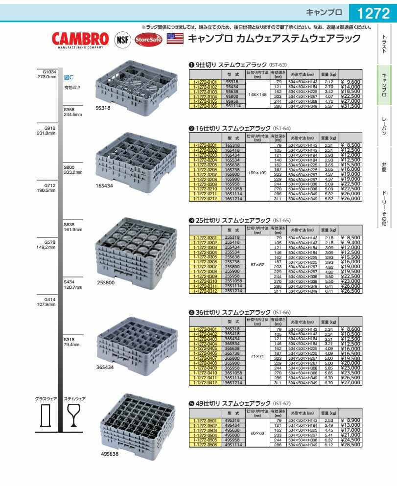 ●幅×奥行×高さ(mm):504×504×267 ●質量(kg):5.00●丈夫なコポリマー樹脂製で耐久製に優れており、底部がV型なので、水がはじけやすい構造になっています。●仕切り内寸法:71×71(mm):●有効深さ(mm):36S31...