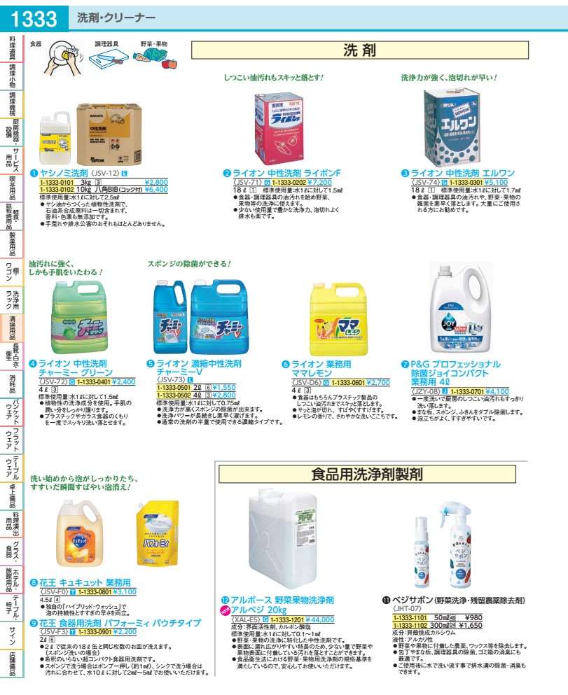 ●質量(kg):19.7 ●容量(L):18●洗剤食器、調理器具、野菜・果物●洗浄力が強く、泡切れが早い!●食器・調理器具の油汚れや、野菜・果物の雑菌を素早く落とします。大量にご使用される方にお勧めです。