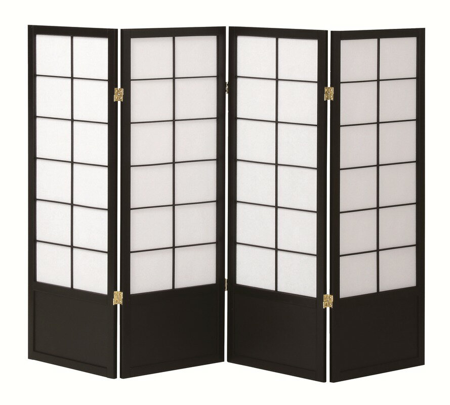 約45×2×H120cm4枚　折り畳み時：約45×H120×t8.5cm フレーム：天然木（パイン）塗装　幕部：不織布、MDF　紙貼り　丁番；スチール（ゴールドメッキ）　※丁番は両方向に360°回転可能です。