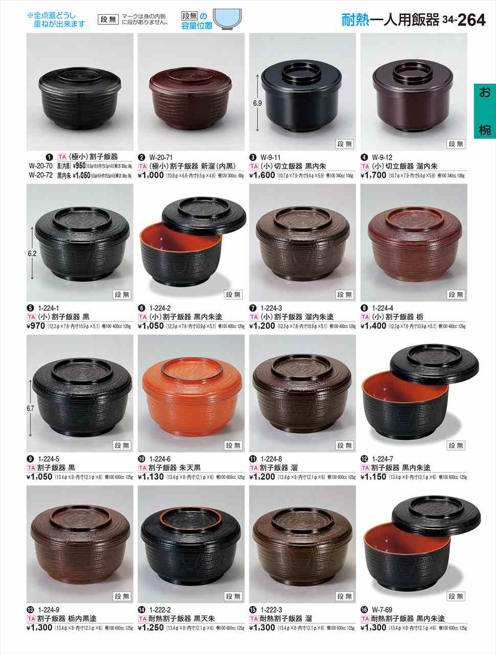 13.4φ×8・内寸12.1φ×6cm600ml