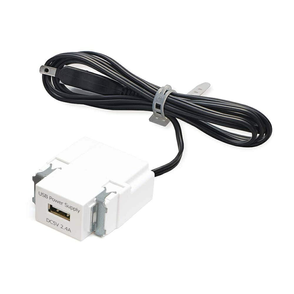 メーカー：SUGATSUNE / スガツネ工業 シリーズ：DM1-U1P24M型　埋込充電用USBコンセント 仕様:使用温度：＋5 ℃〜＋35 ℃ 付属品:ケーブルクリップ（2ヶ）　十字穴付なべタッピンねじ4×12（2本）（ケーブルクリップ...