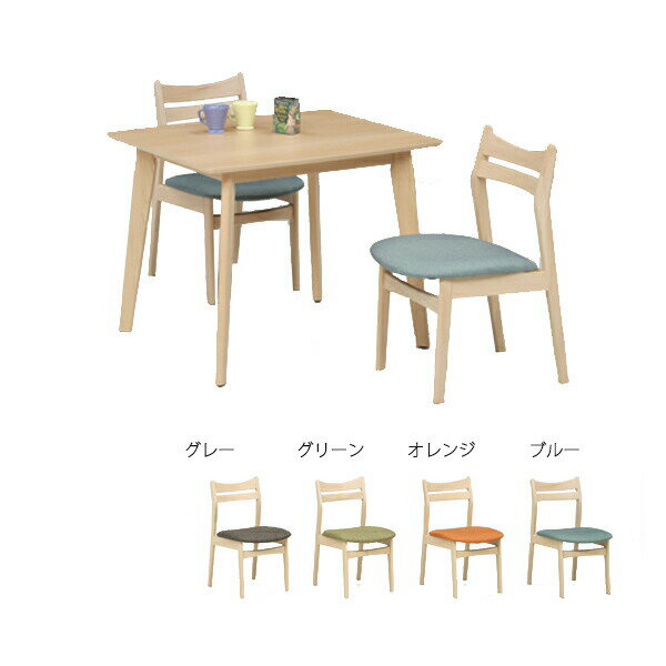 ■Product Details 温かみを感じさせるナチュラルカラー/布素材の、 テーブル・チェア2脚ダイニング3点セットです。コンパクトな90×75タイプなので1人〜2人暮らしにおすすめ。 サイズ テーブル：幅90 x 奥行き75 x 高...