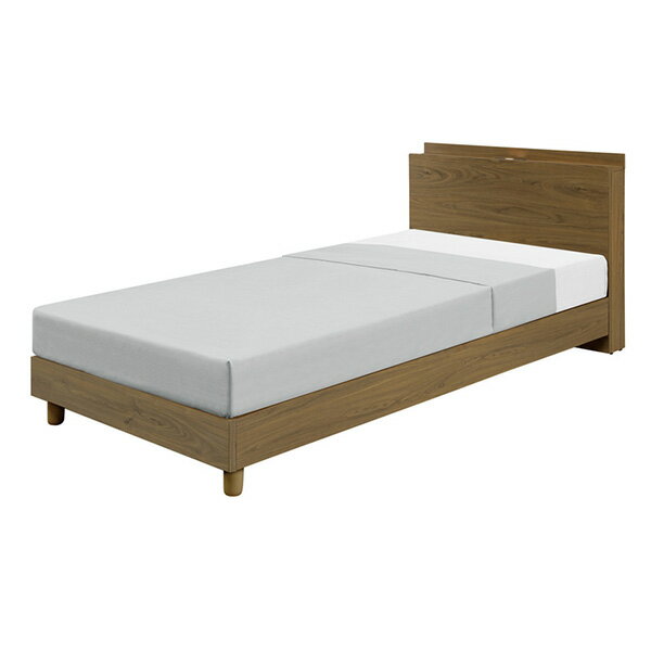 ■Product Details シンプルな脚付きセミダブルベッド。コンセント＆LEDライト付き ※マットレス別売り サイズ 本体：幅121X奥行208.5X高さ80(23)cm 宮部奥行：9cm 脚高：10cm 材質 表面材：MDF・プリ...