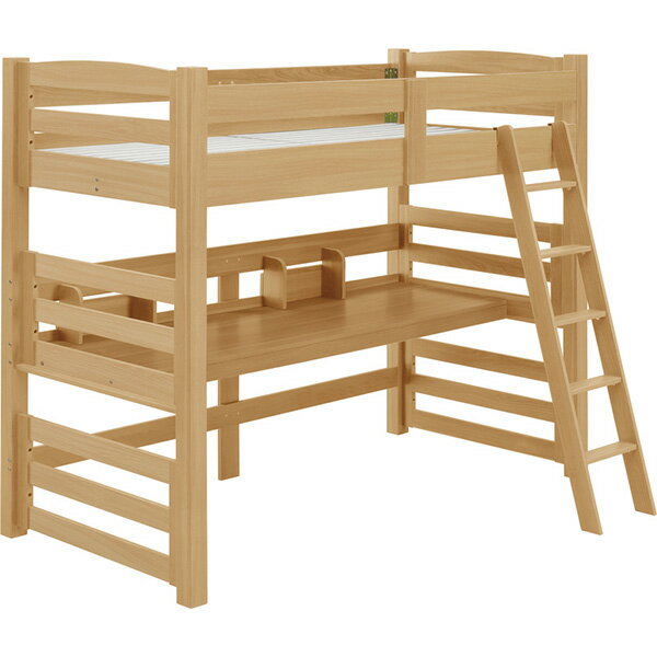 ■Product Details デスク付きロフトベッド。2色取り扱い有。 サイズ 幅102.6X奥行210.4X高さ171cm 材質 表面材：MDF・強化紙床板：LVLスノコ カラー ナチュラル・ウォールナット 仕様 中国製 発送状態 お...