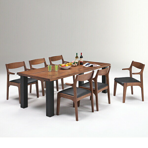 ■Product Details シンプルながらおしゃれなデザインのダイニングセット。 ※天然木突板の為、節有になります。 サイズ テーブル：幅200 x 奥行き92 x 高さ70cm チェア：幅56 x 奥行き53.5 x 高さ79(SH...