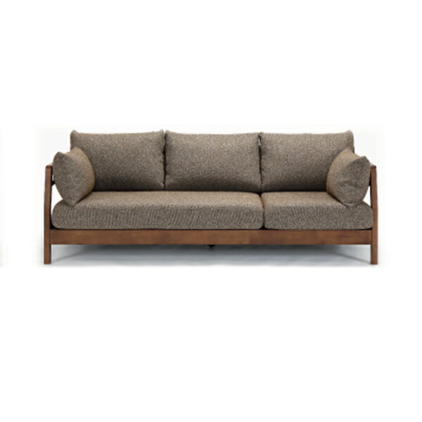 ■Product Details 見た目がシンプルなソファ。3人用になります。 サイズ 幅190X奥行87X高さ76(SH37)cm 材質 張地：ファブリック(BR)/品質：ポリエステル87% レーヨン13% 木部：ラバーウッド材/ウレタン...