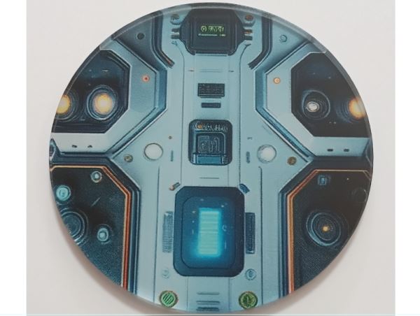 アクリルに様々な画像の印刷をしたジオラマベース　装飾台です トミカなどのミニカー、装飾品の展示などに最適！ フリマやイベント、店舗の什器にもおすすめです。 ※土台のみです。 原材料：アクリル 寸法　直径100mm　厚み2~3mm その他サイ...