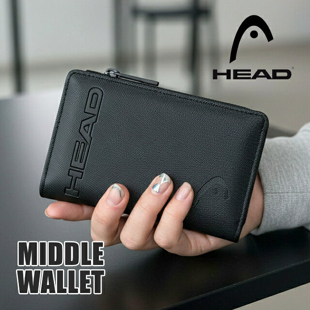 ■ hes-0014 HEAD ヘッド 二つ折りミドル財布 スポーツブランド「HEAD」のロゴをあしらった、メンズ・ジュニア向けのカジュアルな二つ折りミドル財布です。 エンボス加工を施した合皮を使用し、HEADのトレードマークロゴを型押しし...