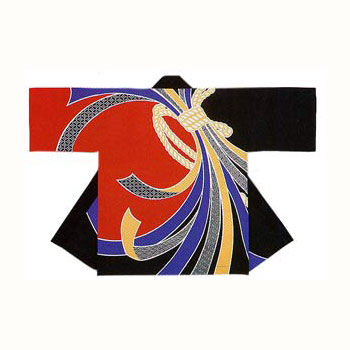 綿100％　安心のシャークスキン（またはオックスフォード） 身丈90cm　身幅78cm規格 （通常の法被はL程度で身丈83から85cm身幅66から68cmです） 金箔加工してありますのでドライクリーニングはお避けください。