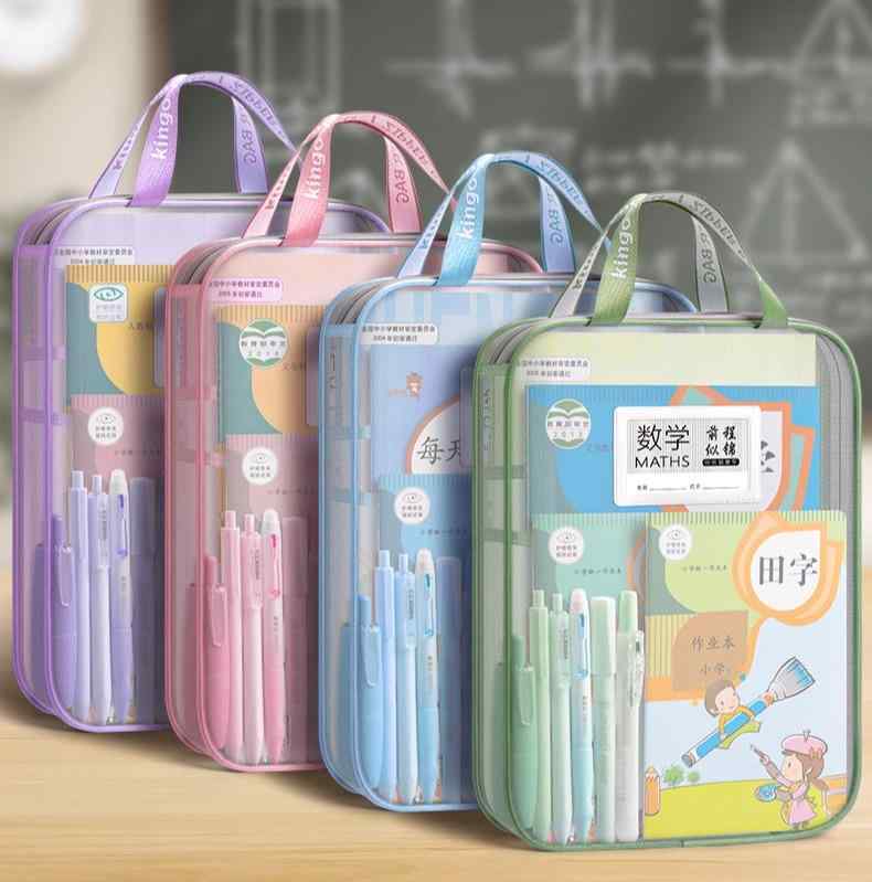 書類 整理 バッグ L字型 科目 分類 収納 手提げ袋 持ち運び便利 透明 メッシュ 大開口 大容量 学生 教科書 ノート プリント 厚手 3層構造 ラベル付き ピンク 緑 紫書類 整理 バッグ L字型 科目 分類 収納 手提げ袋 持ち運び...