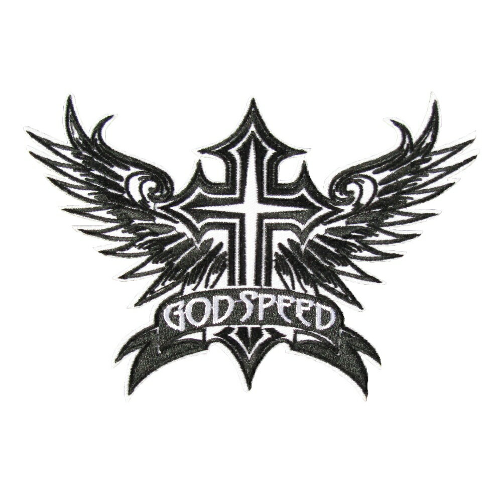 ◇GOD SPEED◇素材:綿◇サイズ：縦9.5cm 横14.8cm◇生産国：中国◇アイロンワッペン接着方法：ワッペンを貼りたい場所に置き、薄手のタオルなどを当て布してアイロンを当てます。　アイロンの温度は150℃（中温）で5秒〜15秒押し...