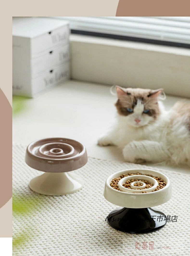 【商品コード】：y804226 【生地】：セラミックス 【カラー】：ブラウン、オフホワイト、グレー 【サイズ】：15.5cm 【商品説明】： 猫 食器 犬 フードボウル 早食い防止 ペット 陶器 餌皿 餌入れ エサ皿 ペット用 ペットボウル...