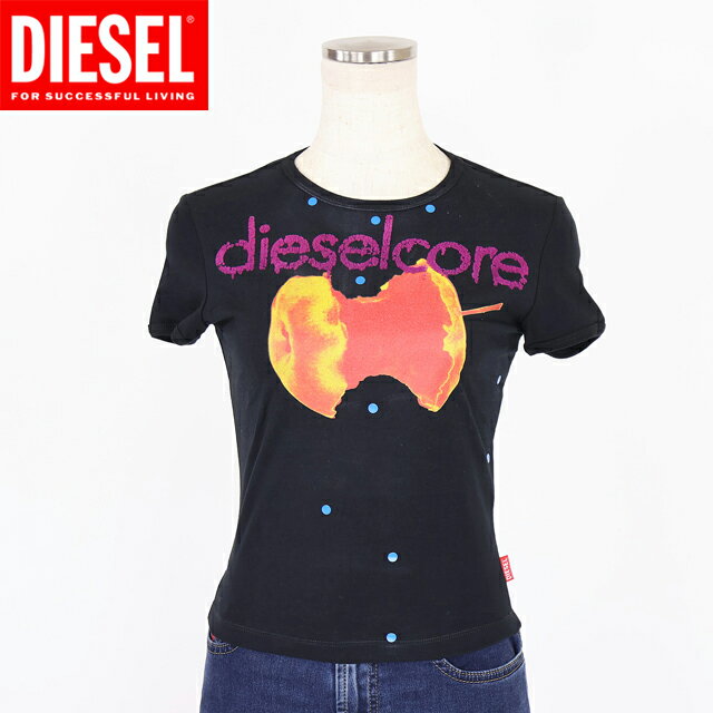 【訳あり】ディーゼル（DIESEL）レディース 半袖Tシャツ T-UNCUTIES-SHORT　プリント半袖Tシャツ ブラック系（サイズ/XS/S/M/L）*cl0010■ コンディション【新品 / メーカーストック品】 　＜ディーゼル訳あ...