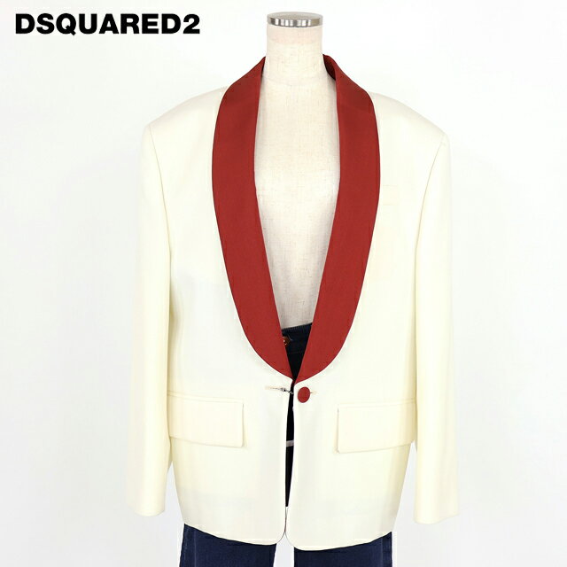 原産地：イタリア　色： ホワイト系表地: ポリエステル 55 羊毛 45 シルク 100 裏地: ポリエステル 100 部分: ポリエステル 100 (数字は％表示です)　伸縮性：×サイズ：36　着丈：70　肩幅：47　胸囲：110　袖丈：...