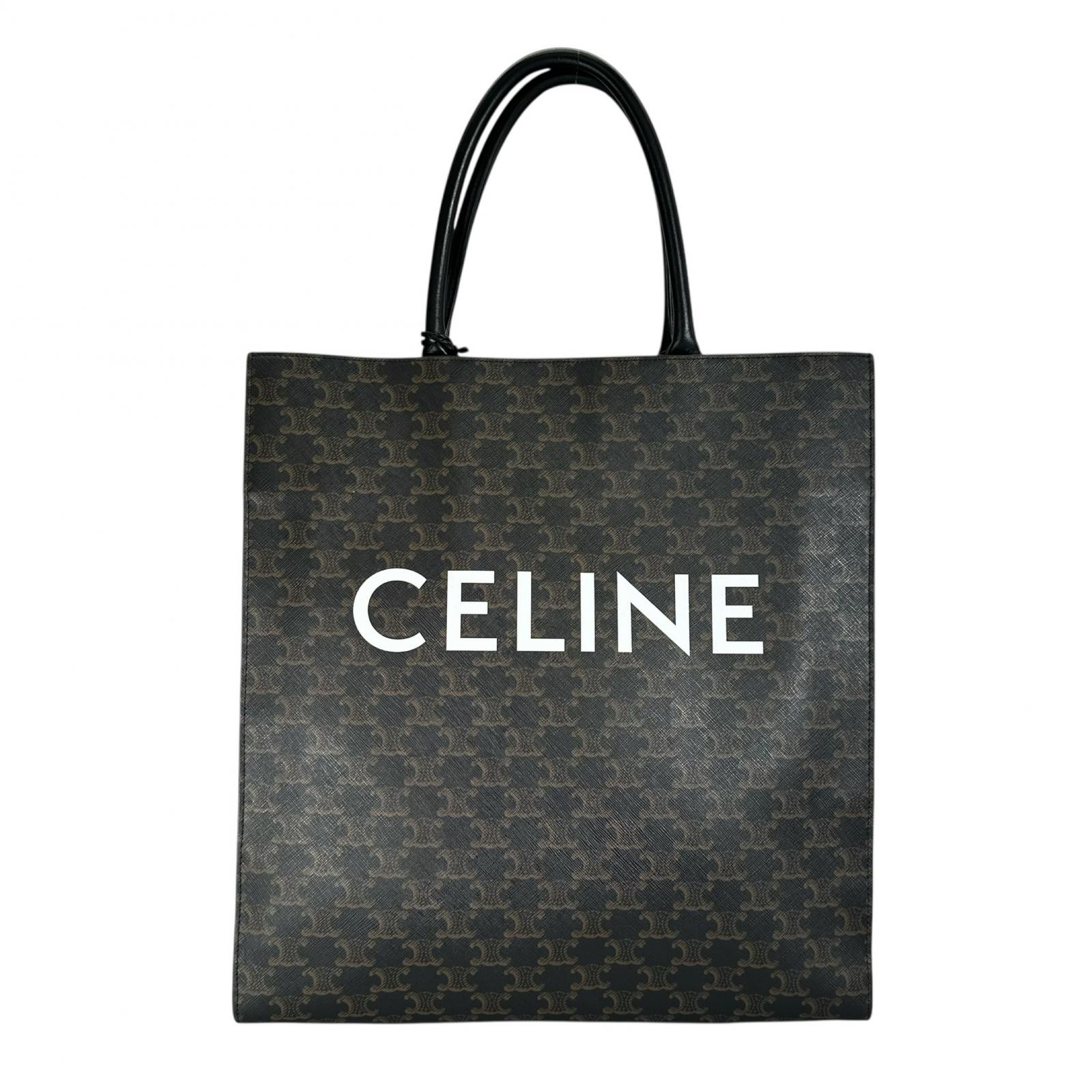 #ファッション小物 #コンディションAランク #トートバッグ #バッグ #ブラウン系 #CELINE美品 CELINE セリーヌ バーティカル カバ ラージ トートバッグ PVCコーティングキャンバス ブラウン ユニセックス【中古】【送料無...