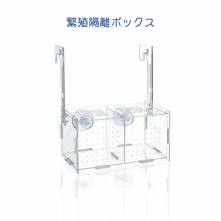 【商品仕様】アイテム：水槽飼育箱（隔離ケース）。素材：アクリル（透明）。用途：魚の隔離。攻撃的な魚・負傷魚・病気の魚・エビなどを隔離。サイズ：約20×10×10cm。【透明アクリル素材】高品質アクリル採用。高透過率・丈夫で耐久性あり。耐衝撃...