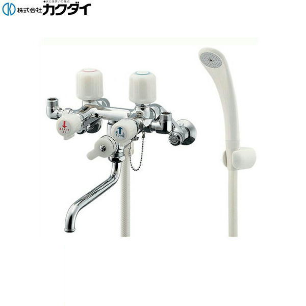 カクダイ[KAKUDAI]ソーラーシャワー混合栓 1369 ソーラーと給湯器を併用接続する場合のバスシャワー切替混合栓 パイプ：0751-170 シャワーホース接続部ネジG1/2 ほとんどのメーカーのシャワーフックにガタつくことなく取付けで...