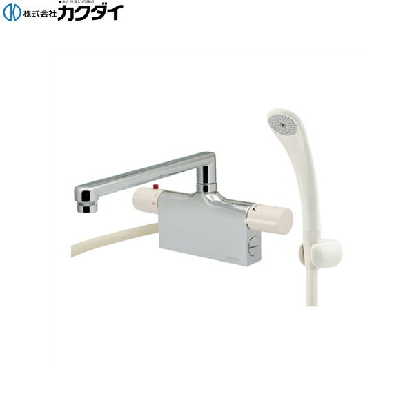 カクダイ［KAKUDAI］浴室用水栓 サーモスタットシャワー水栓 デッキタイプ 175-003 取付穴芯々(A寸法)：120ミリ 一般地仕様 取付穴径：23ミリ〜25ミリ 取付厚：5〜35ミリ ストレーナー：本体内蔵KAKUDAI 175 003