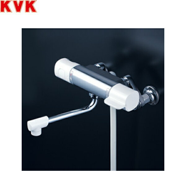 KVKサーモスタット式シャワー FTB100KRJ 一般地仕様 eシャワーNf(浴び心地のいい快適節水シャワー) 楽締めソケット付 シャワーヘッド白/シャワーホース白1,6m/白ハンガー 洗い場・浴槽兼用水栓KVK FTB100KRJ