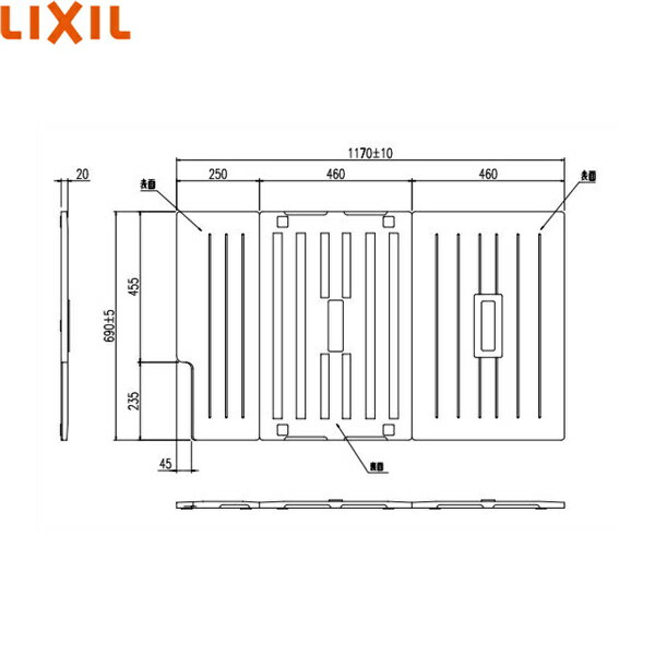 リクシル LIXIL/INAX 風呂フタ TB-120SKL Lタイプ 3枚1組 材質:ポリプロピレン カラー:アイボリー 重量:4.1kg 対象浴槽：PB-1202WAL, PB-1212VWAL, ABN-1212VWALINAX TB...