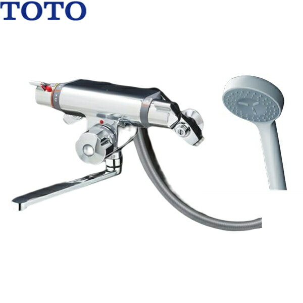 TOTO サーモスタット混合水栓 TMF47Y1Z 定量止水タイプ 寒冷地仕様 逆止弁 本体-ホース接続ねじG1/2 樹脂ホース(シルバー) スパウト170mm シャワーヘッド：コンフォートウェーブ シャワーハンガー：ノーマルTOTO TM...