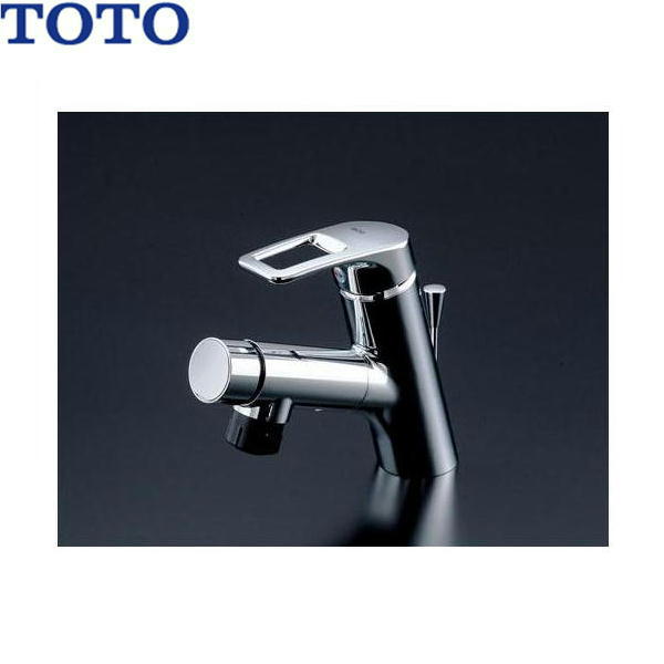 TOTOシングル混合混合水栓［台付き1穴］タッチスイッチ・ホース付きタイプ TLN32TEFR 一般地仕様 エコシングル ワンプッシュ式 ホース付き(400mm) 吐水口長さ136mm 水受けトレイ同梱 ソフト・シャワー切り替え フレキホー...