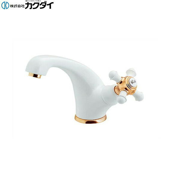 カクダイ[KAKUDAI]立水栓 721-229-13 ホワイト 取付穴径：22〜27mm・厚5〜30mm 白塗装仕上げ 上部：104-010KAKUDAI 721 229 13