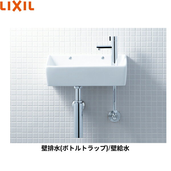 イナックス[INAX]狭小手洗シリーズ手洗タイプ(角形) L-A35HG/BW1 ハイパーキラミック カラー：ピュアホワイト 壁給水 壁排水[ボトルトラップ] 陶器寸法：360x180x130mm 一般地・寒冷地共用INAX L A35HG...
