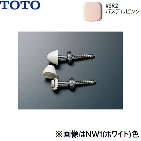 TOTO 大便器用関連器具 化粧キャップ付木ねじ T53DN#SR2 カラー：SR2(パステルピンク) 2本入り ※画像はNW1(ホワイト)色TOTO T53DN SR2