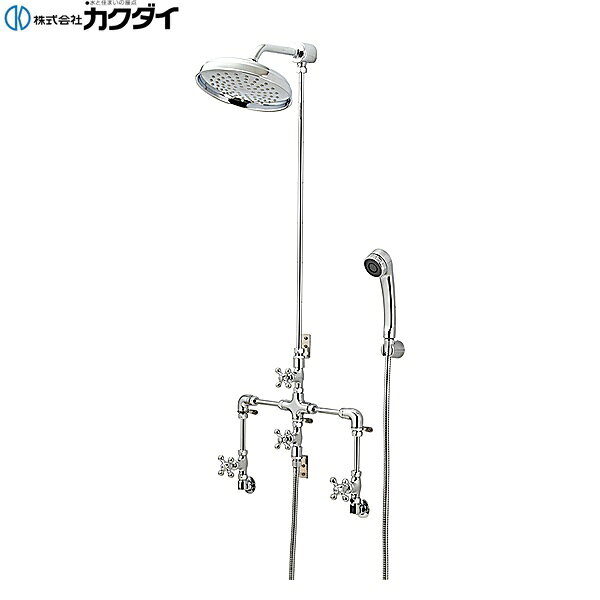 カクダイ [KAKUDAI] 139-100 オーバーヘッドシャワー混合栓 ●固定コマ仕様 ●オーバーヘッドシャワー回転範囲は約60°(パイプは回転しません。) ●片ツバ直管を使用しているため、カットし長さを調節できます。 ●質量5kg ●...