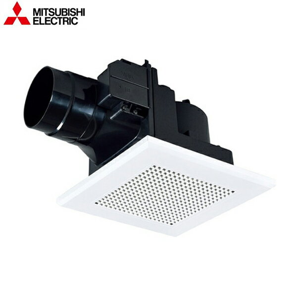 三菱電機[MITSUBISHI]ダクト用換気扇 天井埋込形 VD-10ZCD14 サニタリー用 低騒音形 電気式シャッター付 接続パイプ：Φ100mm 埋込寸法：180mm角 ボディ：プラスチック ファン：プラスチック(シロッコファン) グ...